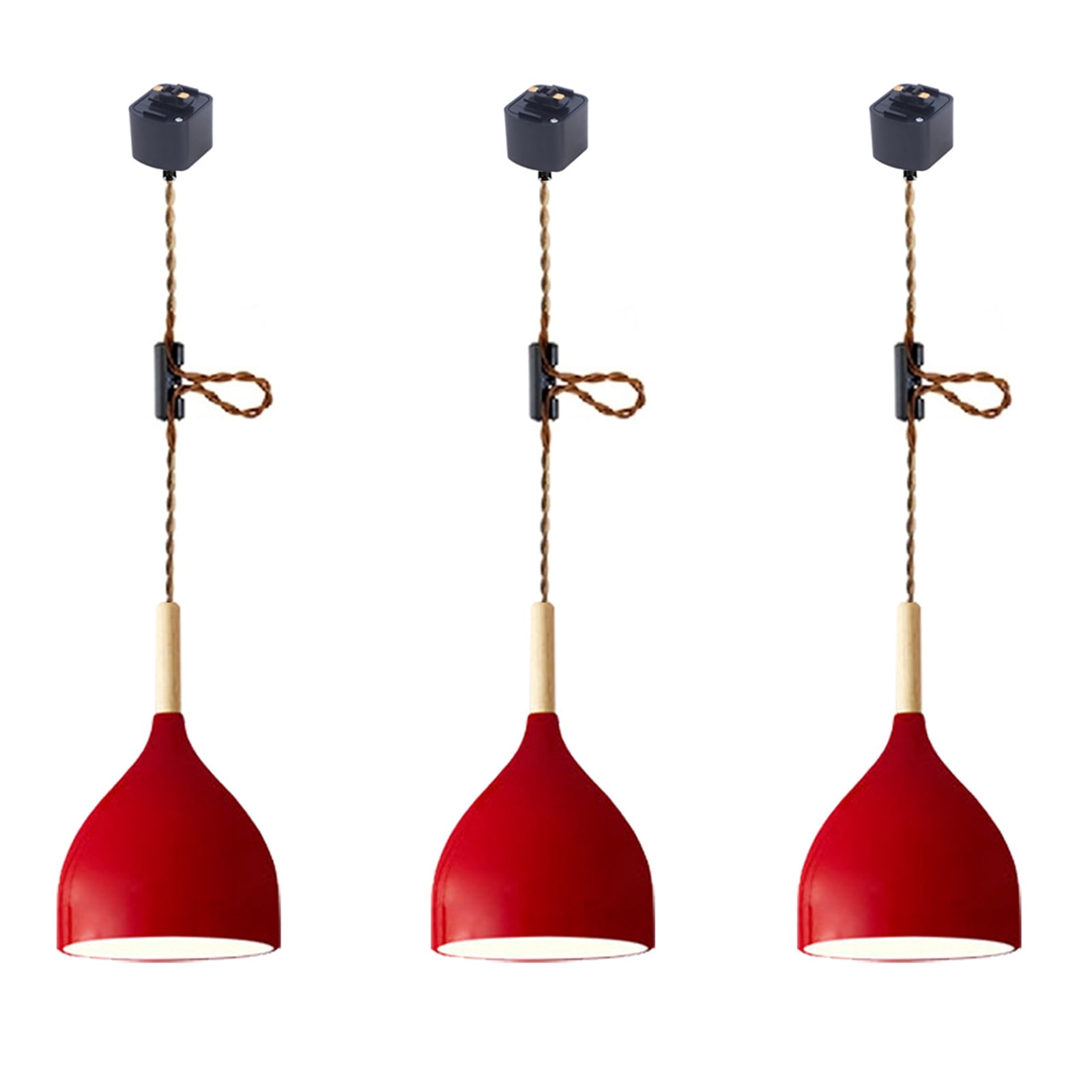 JLOWCO 3 Pack Adjustable Height Pendant Lights Track Light Fixtures ...