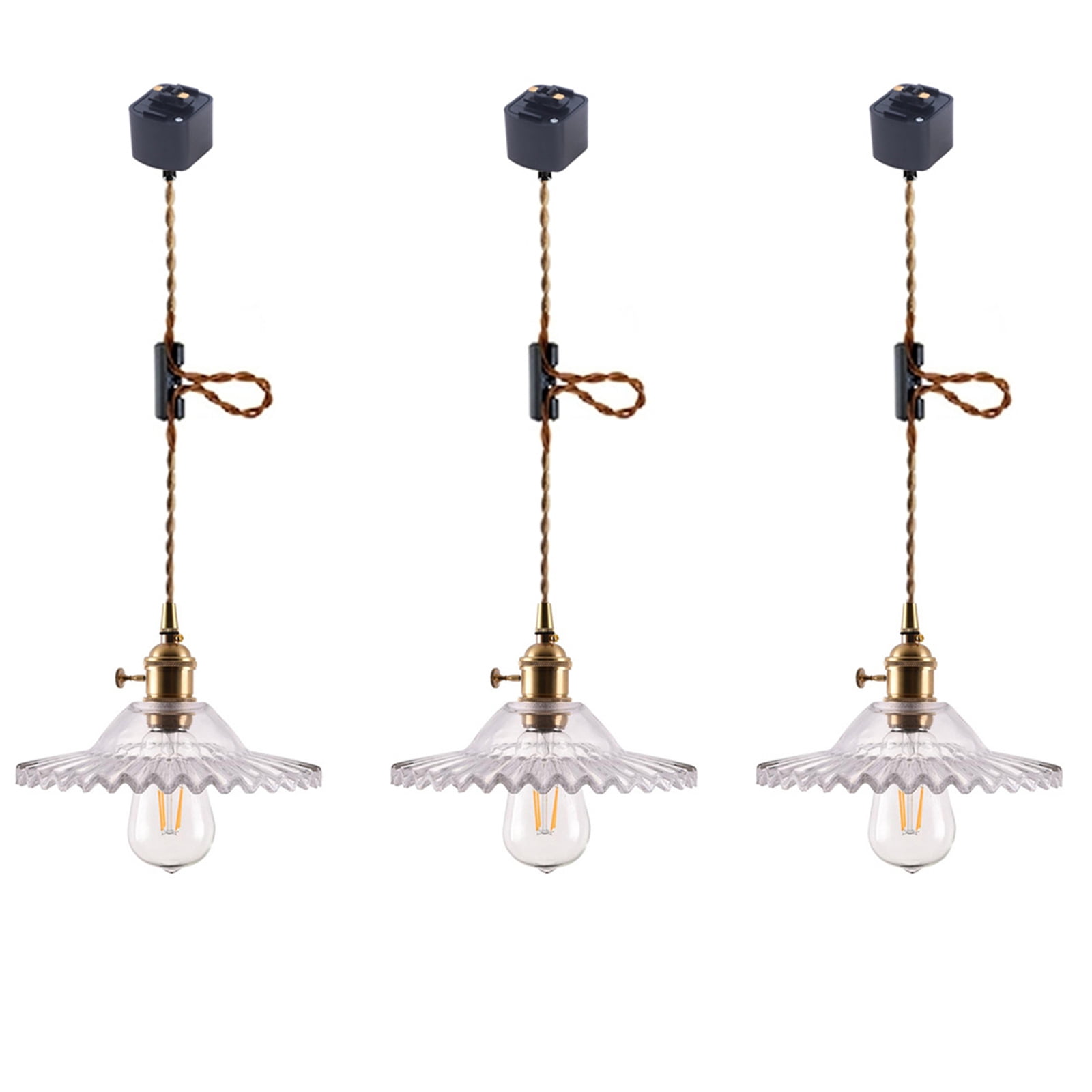 JLOWCO 3 Pack Adjustable Height Pendant Lights Track Light Fixtures ...
