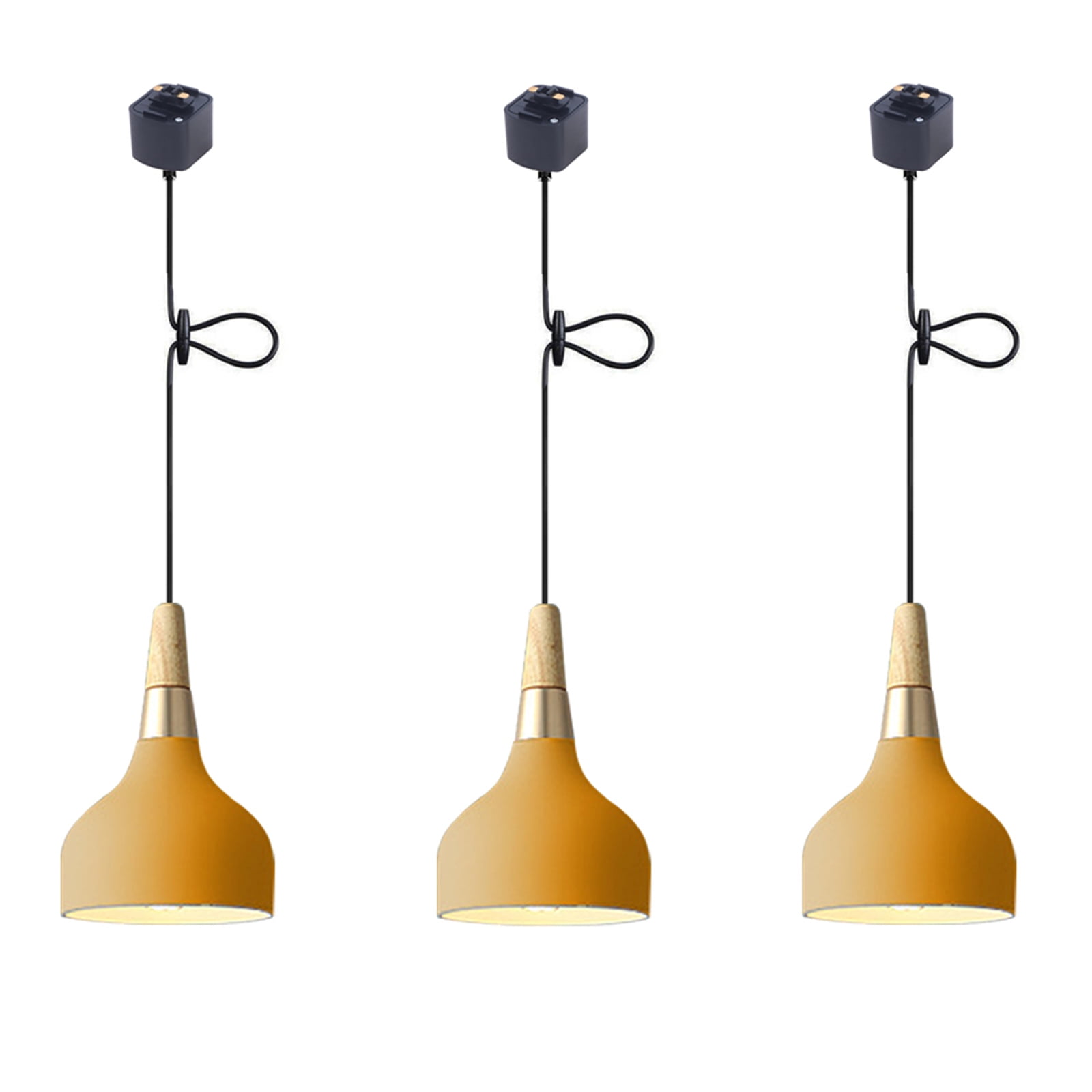 JLOWCO 3 Pack Track Lighting Pendants Adjustable Height Light Fixture ...