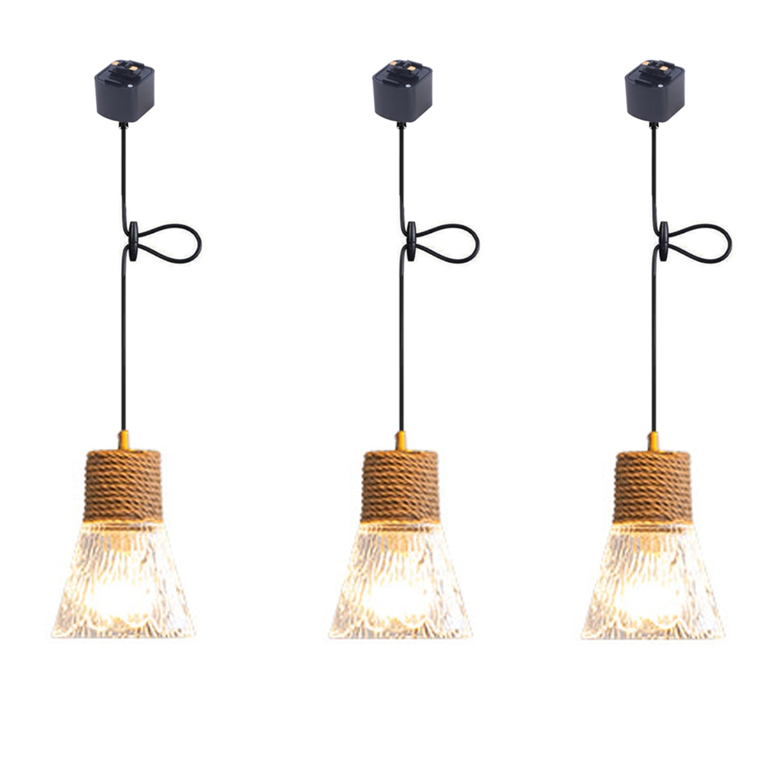 JLOWCO 3 Pack Track Lighting Pendants Adjustable Height Light Fixture ...