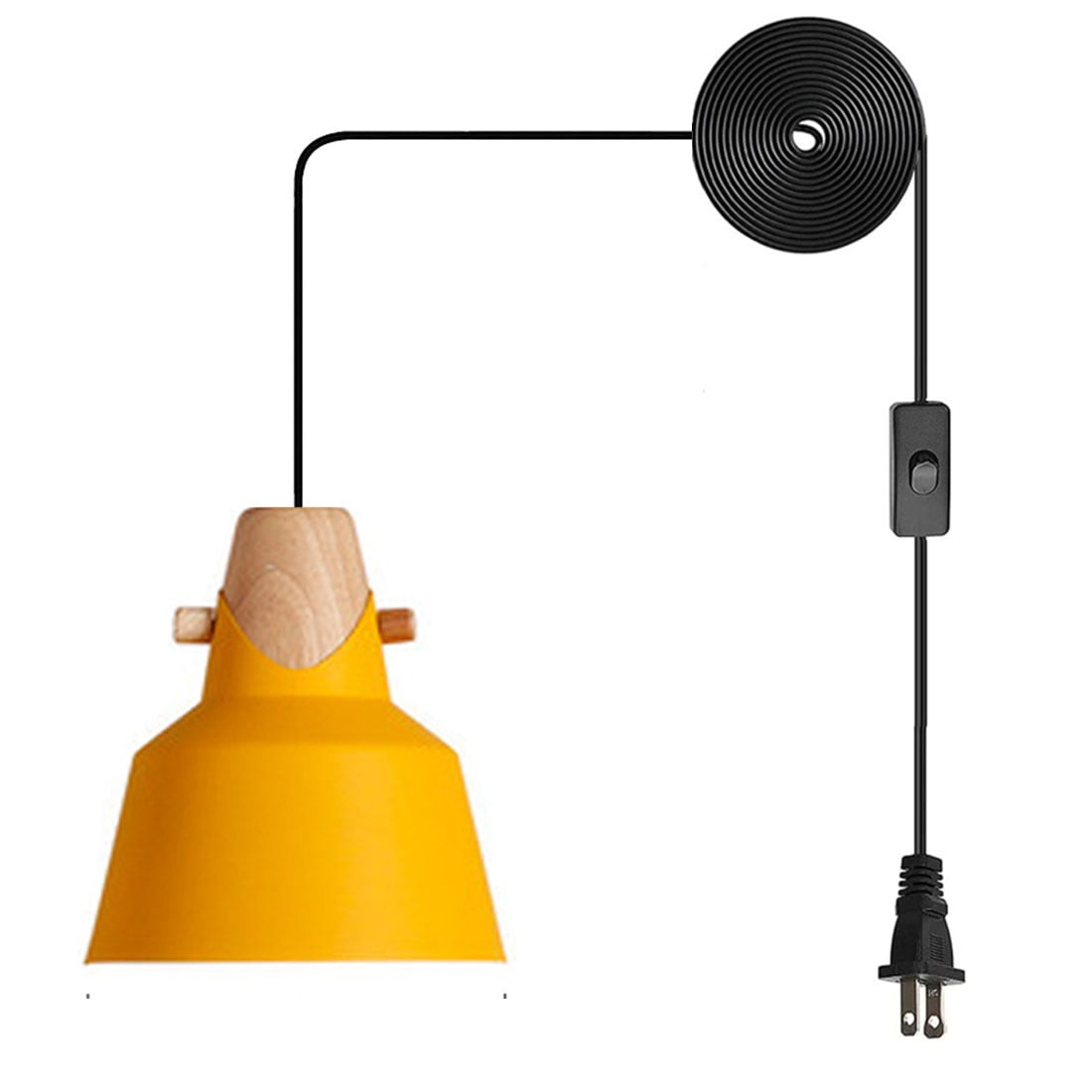 JLOWCO Farmhouse Corded Hanging Light Fixture Plug in Light Socket ...