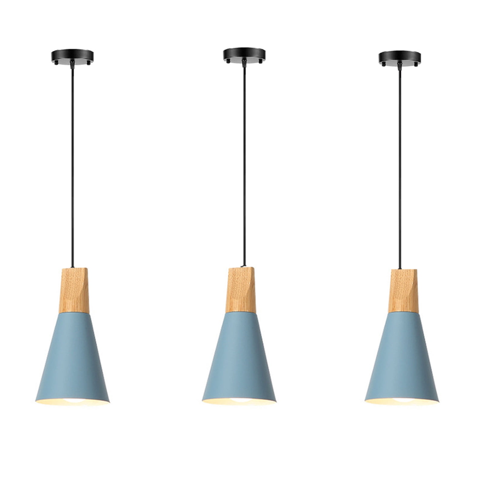 JLOWCO Set of 3 Single Pendant Lights Kitchen Island,farmhouse 3 Light ...
