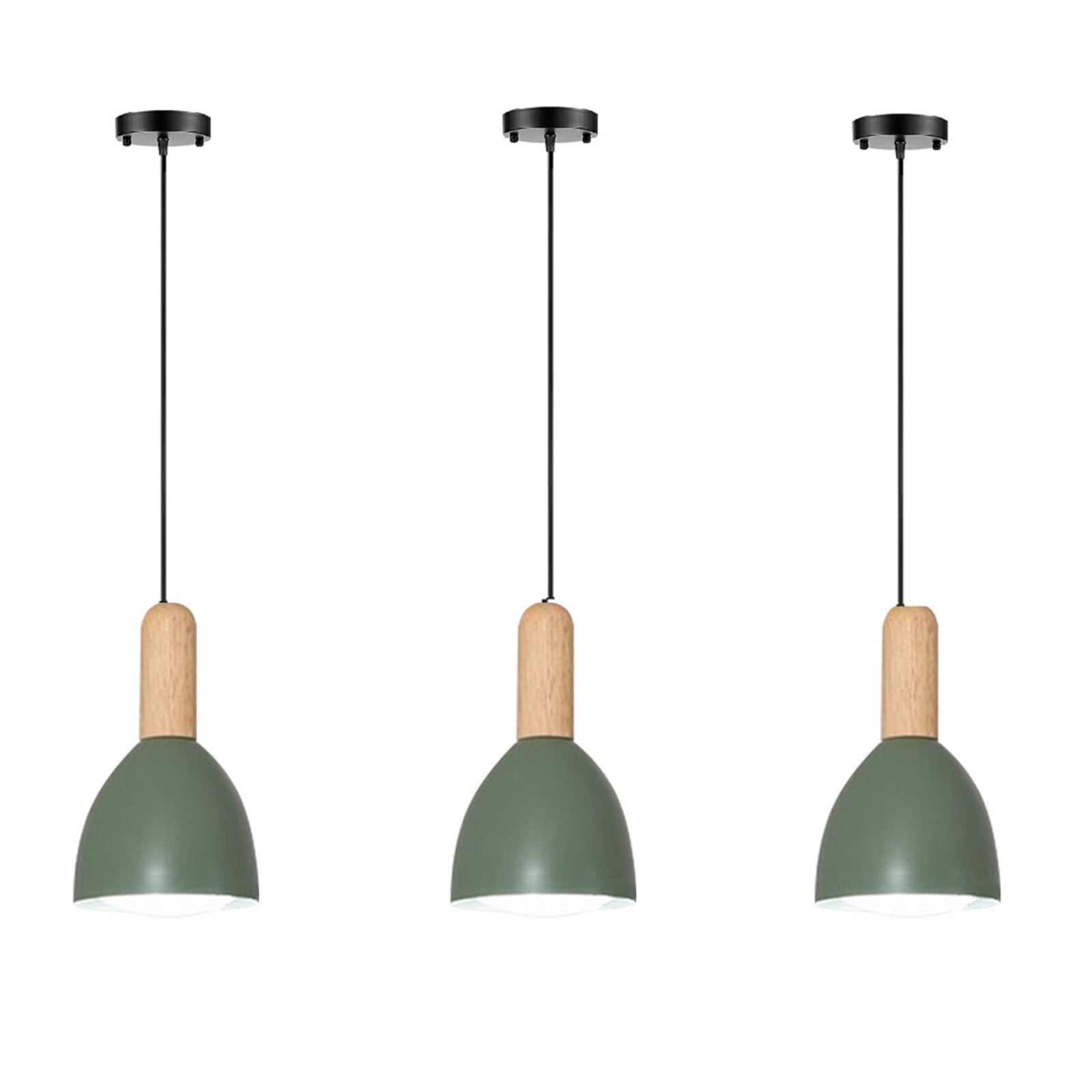 JLOWCO Set of 3 Single Pendant Lights Kitchen Island,farmhouse 3 Light ...