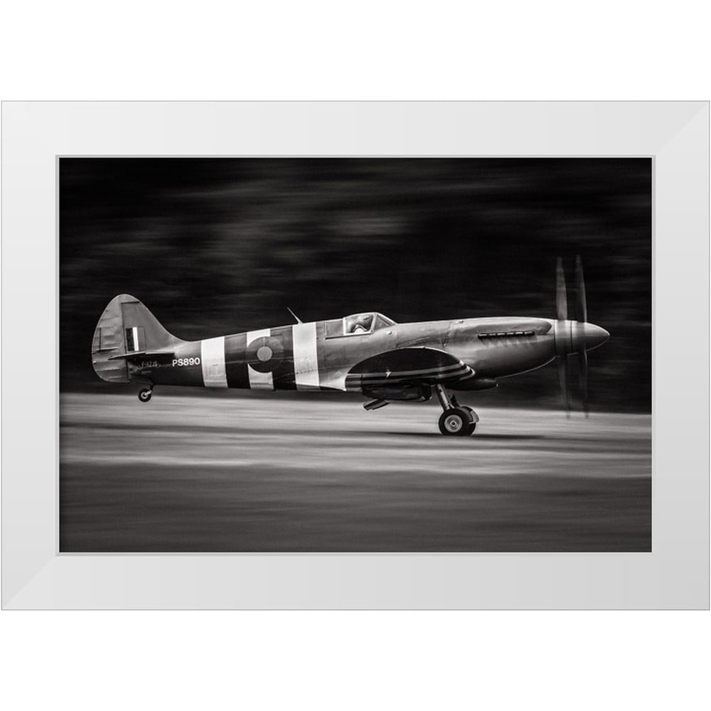 JLP 32x23 White Modern Wood Framed Museum Art Print Titled - Spitfire ...
