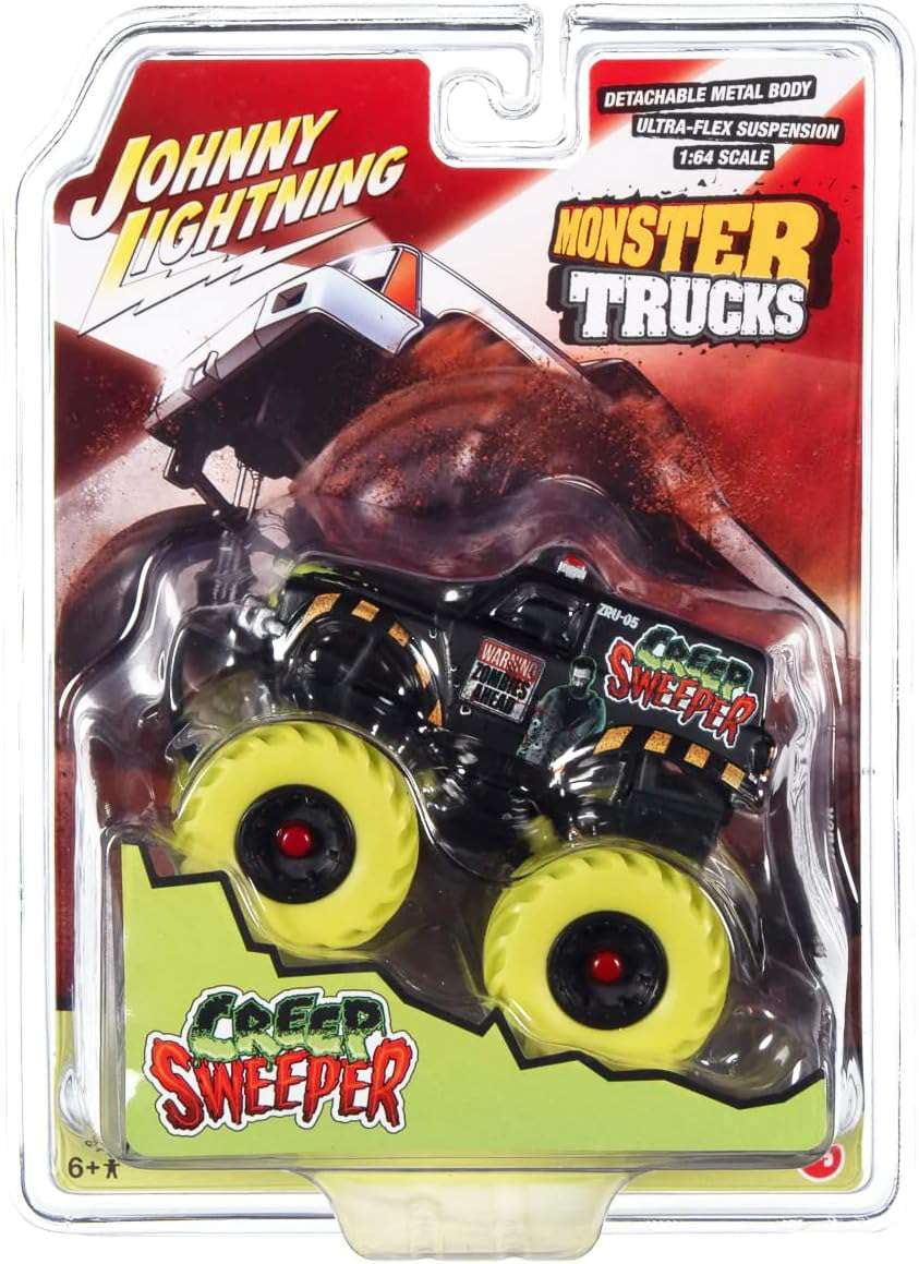 Johnny Lightning Monster Trucks Creep Sweeper Diecast Car [Green Tires ...
