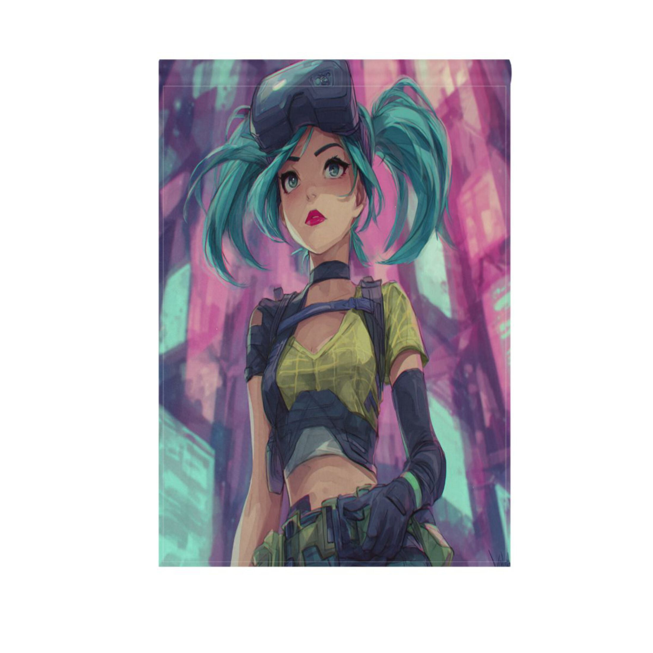 JLWWHD Cyberpunk Girl Birthday party garden flags outdoor patio ...