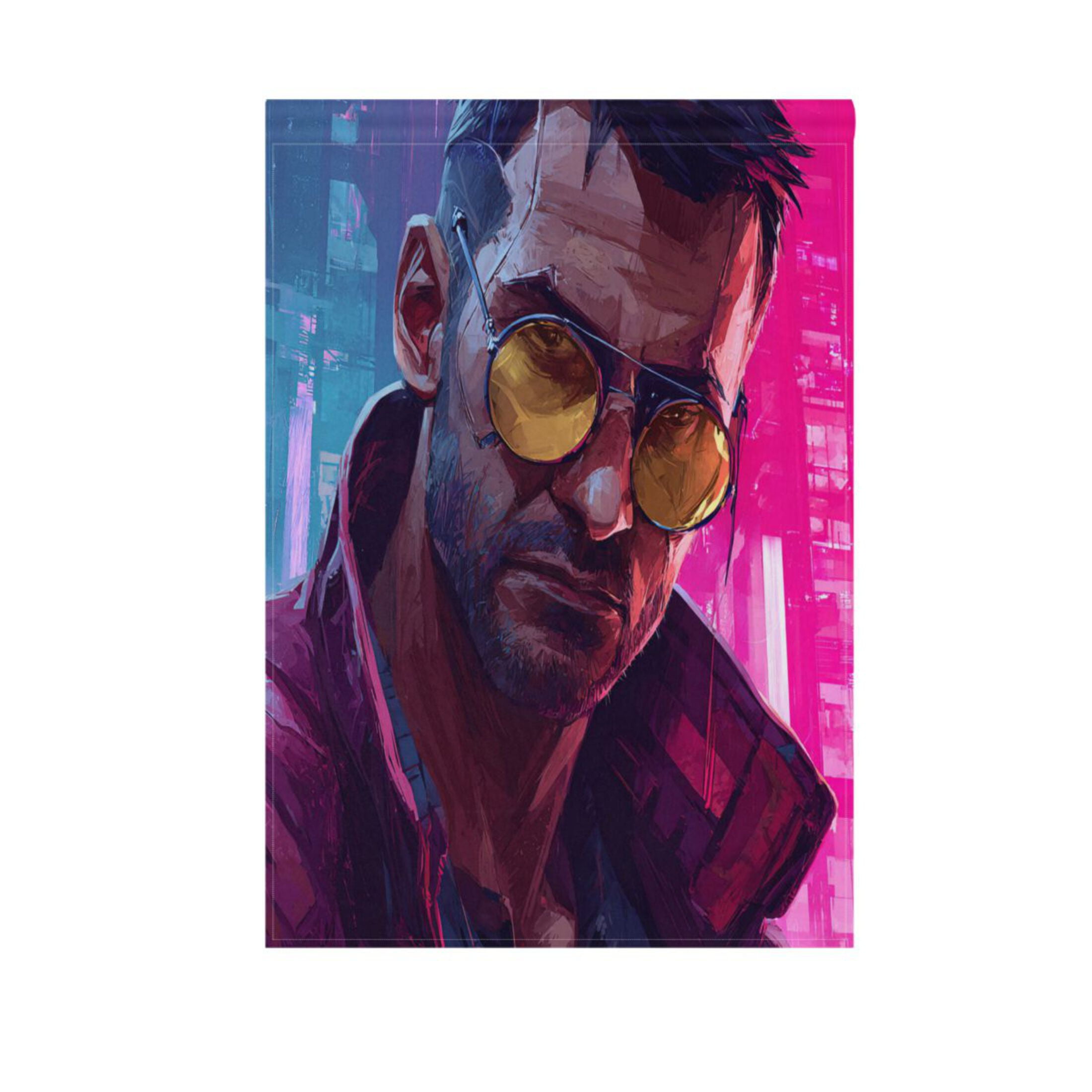 JLWWHD Cyberpunk Tough Guy Birthday party garden flags outdoor patio ...