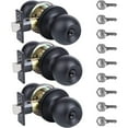 JLYJ 3 Pack Entry Doorknobs, Keyed Alike, Entry Doorknob Lock with Keys ...
