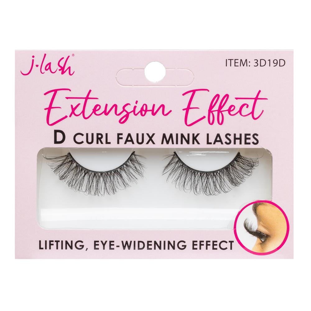 JLash Extension Effect D Curl Faux Mink Lashes - 19D - Walmart.com