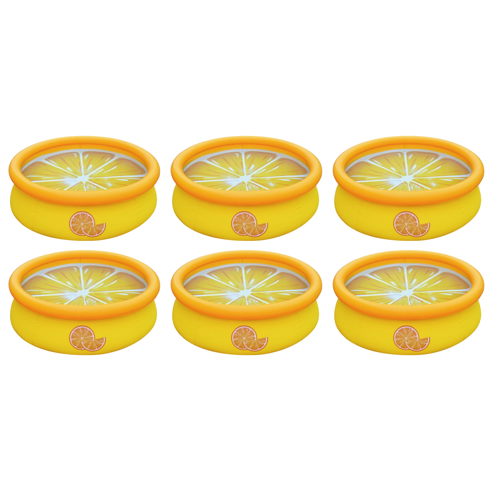 JLeisure 5' x 16.5" 3D Inflatable Outdoor Backyard Kiddie Pool, 6 Pack ...