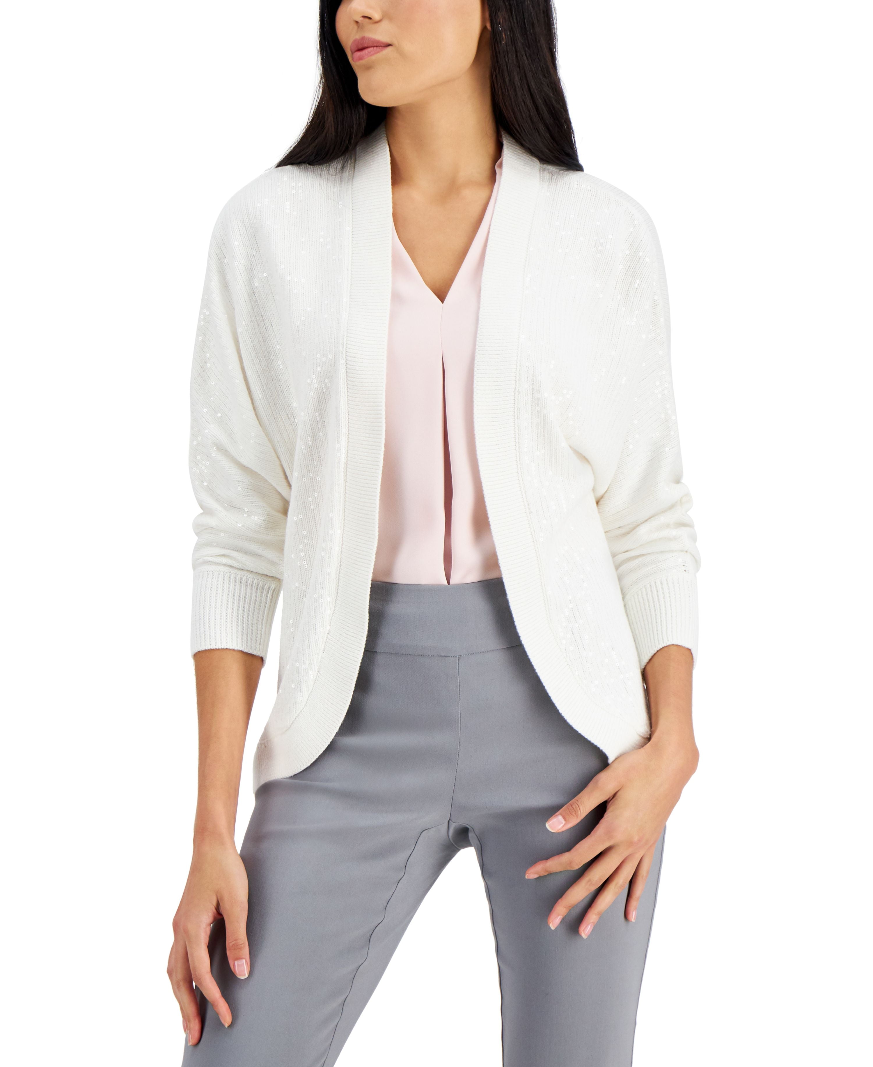 JM Collection Petite Embellished Cocoon Cardigan Neo Natural PM ...