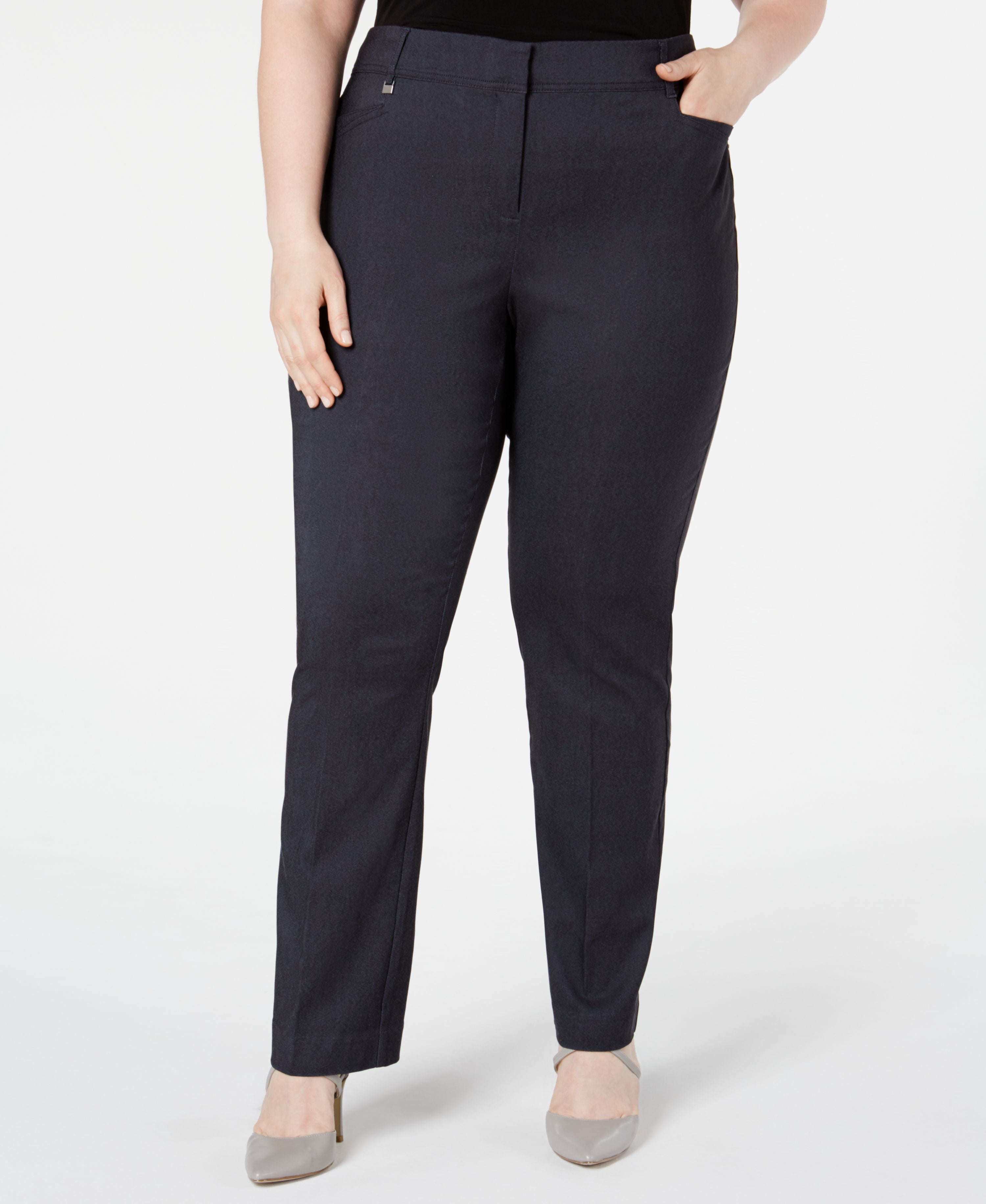 JM Collection Plus Size Slim Leg Pants Waverly Denim 28W - Walmart.com