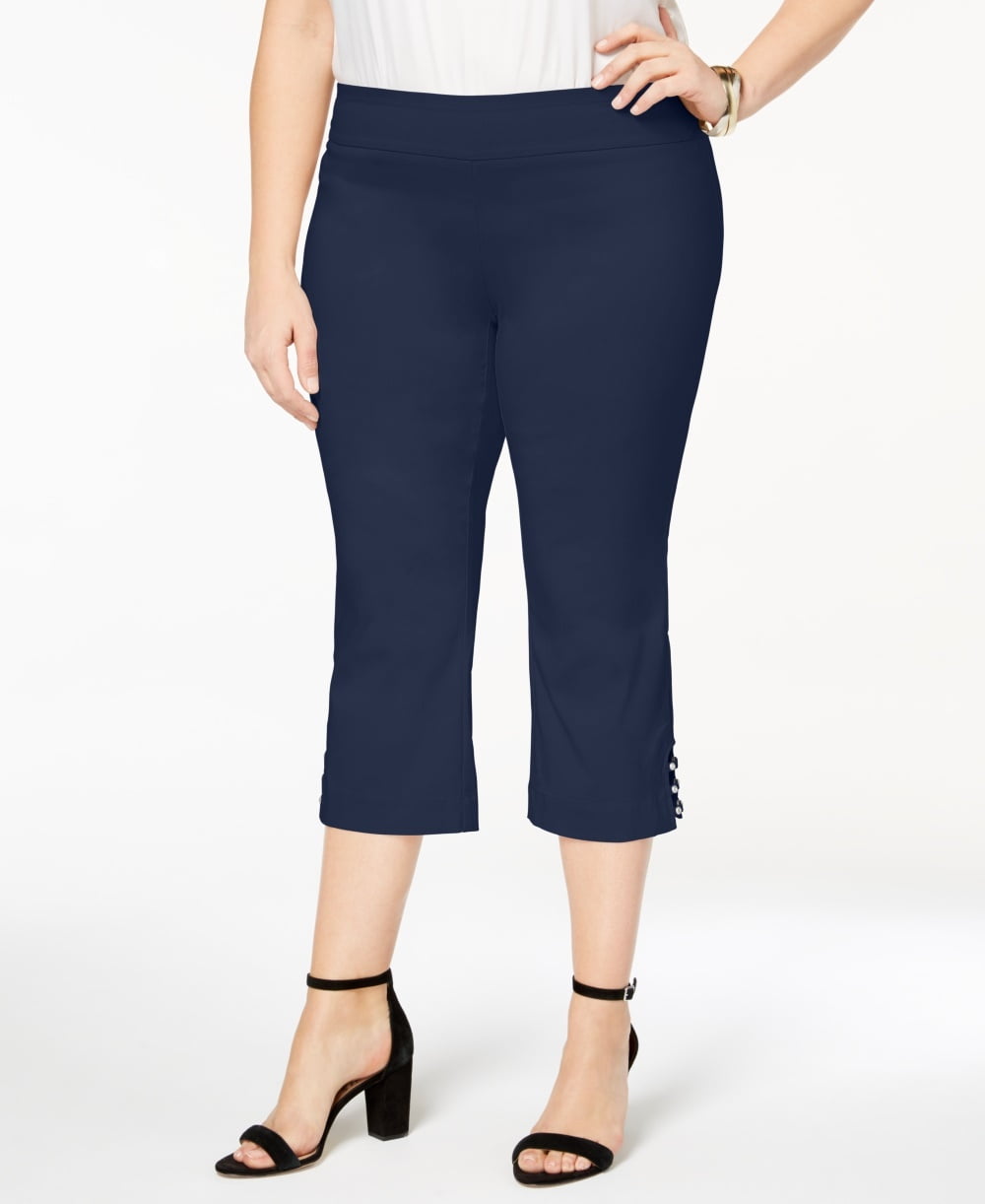 JM Collection Women's Capri Pants Blue Size 0X - Walmart.com