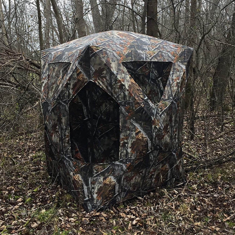 Rusk Camo Ground Two-Tall Extra Tall Two to Three Person Hunting Blind ...
