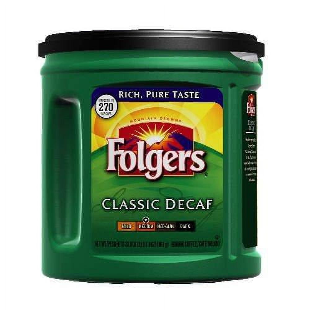 JM Smucker Folgers Classic Decaf Ground Coffee, Medium Roast, 33.9 oz ...