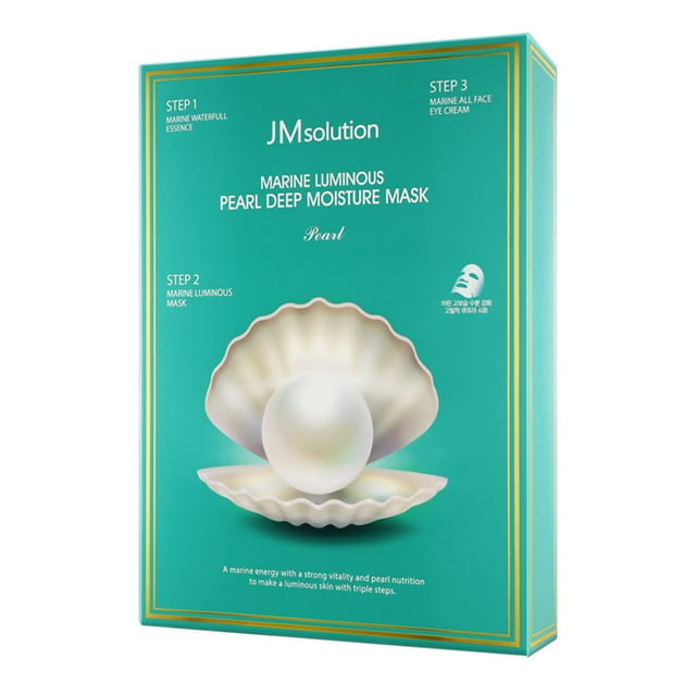 JM Solution Marine Luminous Pearl Deep Moisture Face Sheet Mask Box, 10 ...