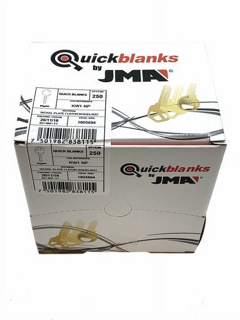JMA KWI-1.KENP-250 Key Blanks for Kwikset KW1, 250pk Nickel Plated ...