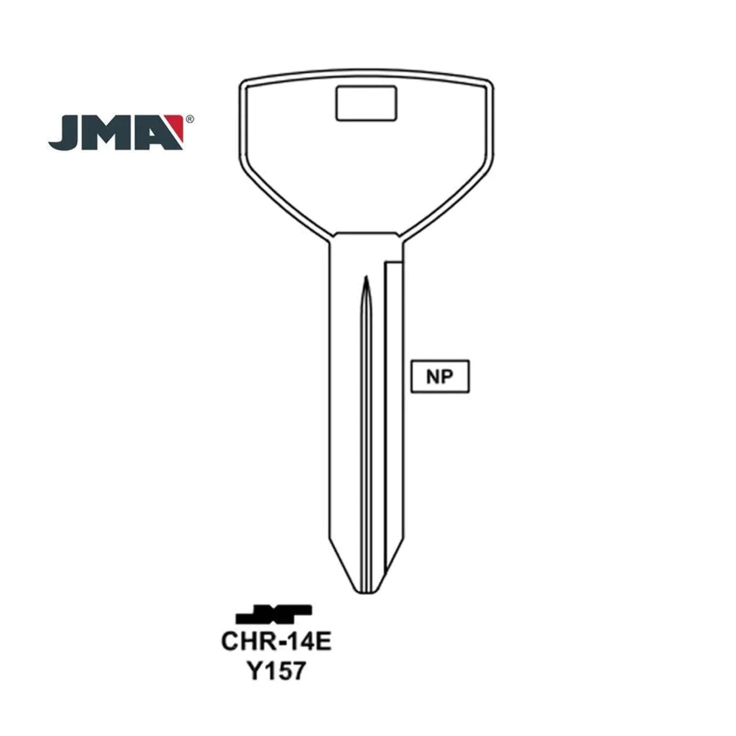 JMA Replacement Uncut Key Blank for Chrysler Mitsubishi Y157 - CHR-14E ...