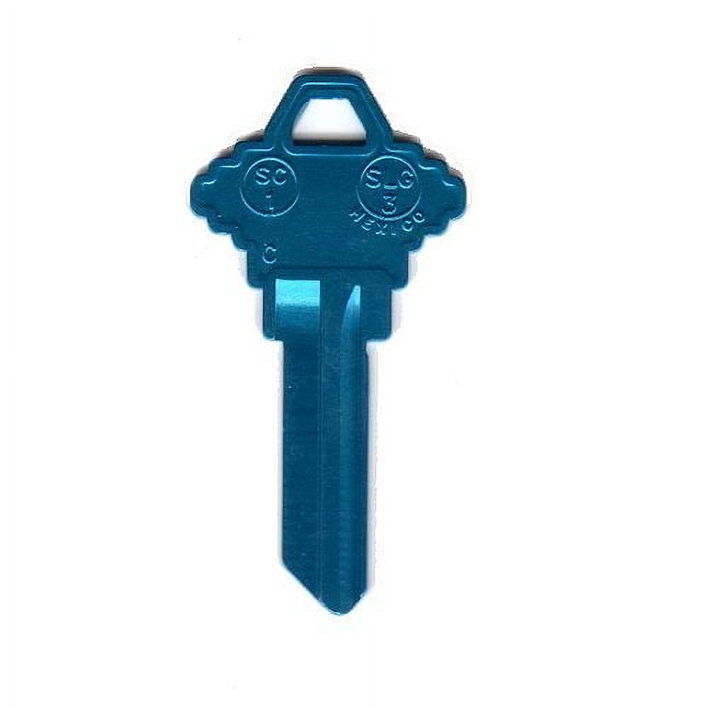 JMA SLG-3.ALB Aluminum Key Blank, SC1 Lt Blue (10-Pack) - Walmart.com