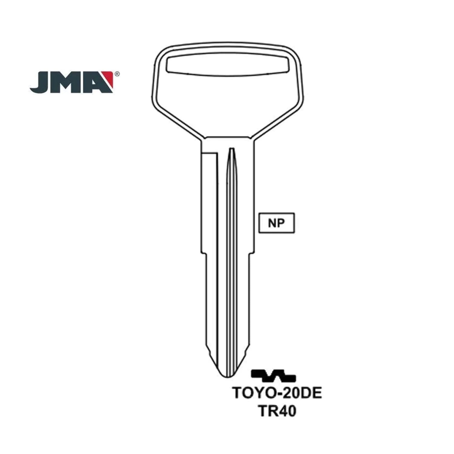 JMA Uncut Key Blank Fits for Toyota - TR40 - TOYO-20DE (10 Pack ...