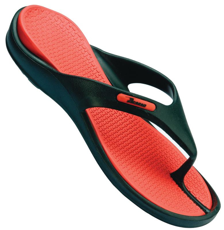 JMAT-Paragon Men's Slippers, Waterproof Lightweight Flip Flops, Platform Open Toe, Red, Size 9 ...