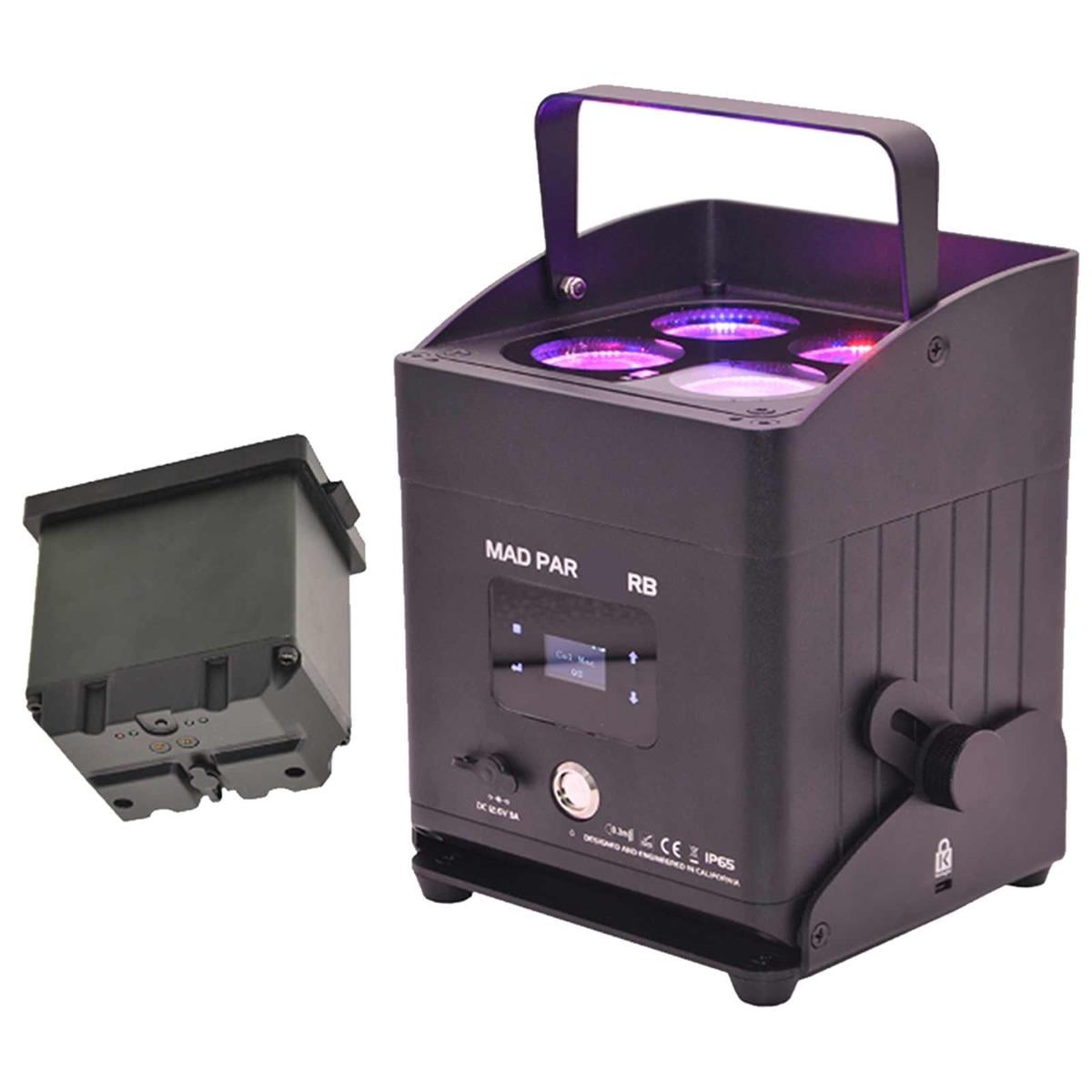 JMAZ Lighting MAD PAR RB Swappable Battery Powered IP65 RGBAL+C LED ...