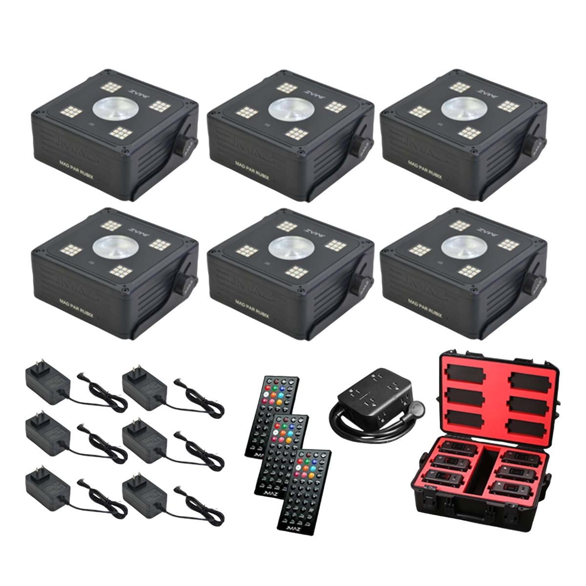 JMAZ Lighting JZ1047 MAD PAR RUBIX 6PK 20W RGBA 18W RGB+WW SMD LED ...