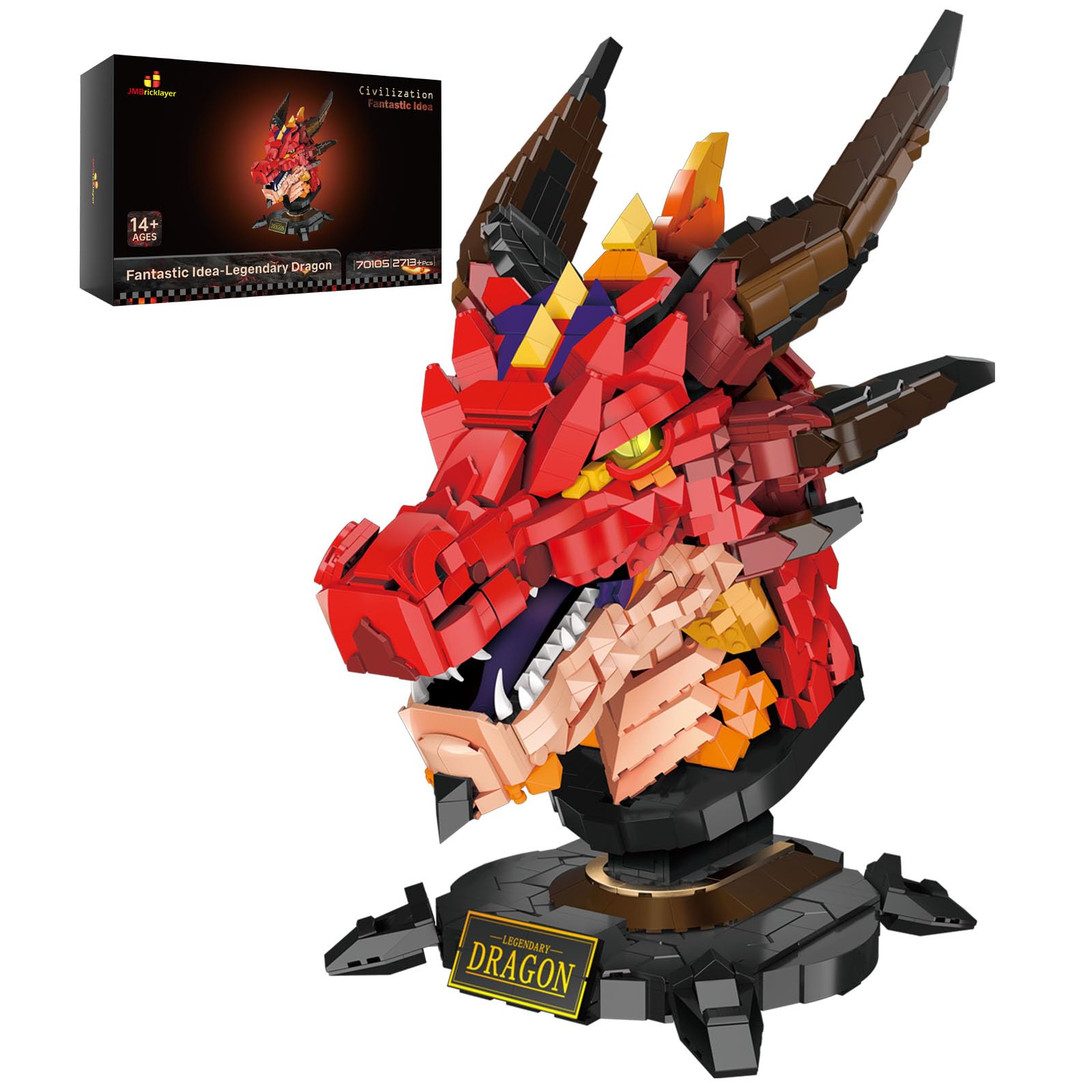 JMBricklayer Dragon Set for Adults 70105, Cool KMC2Animals Model Dragon ...