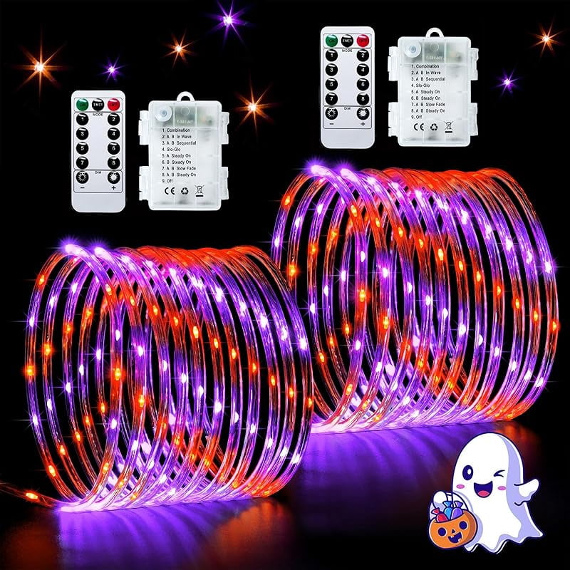 JMEXSUSS 2 Pack Battery Operated String Lights Outdoor Waterproof Total ...