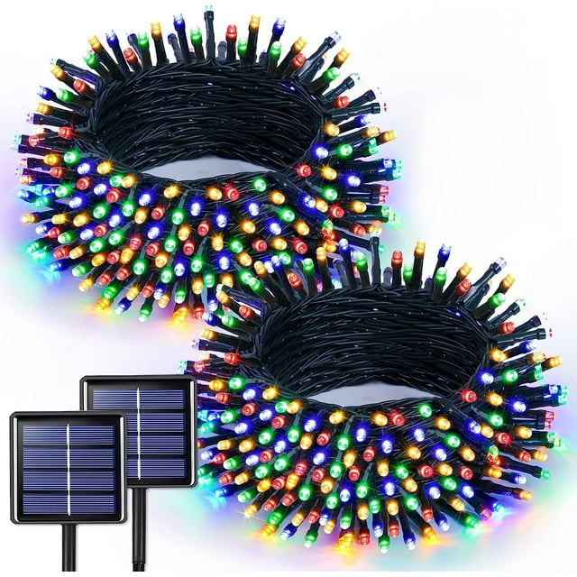 JMEXSUSS 2 Pack Solar Christmas Lights Outdoor Waterproof, Total 400LED ...