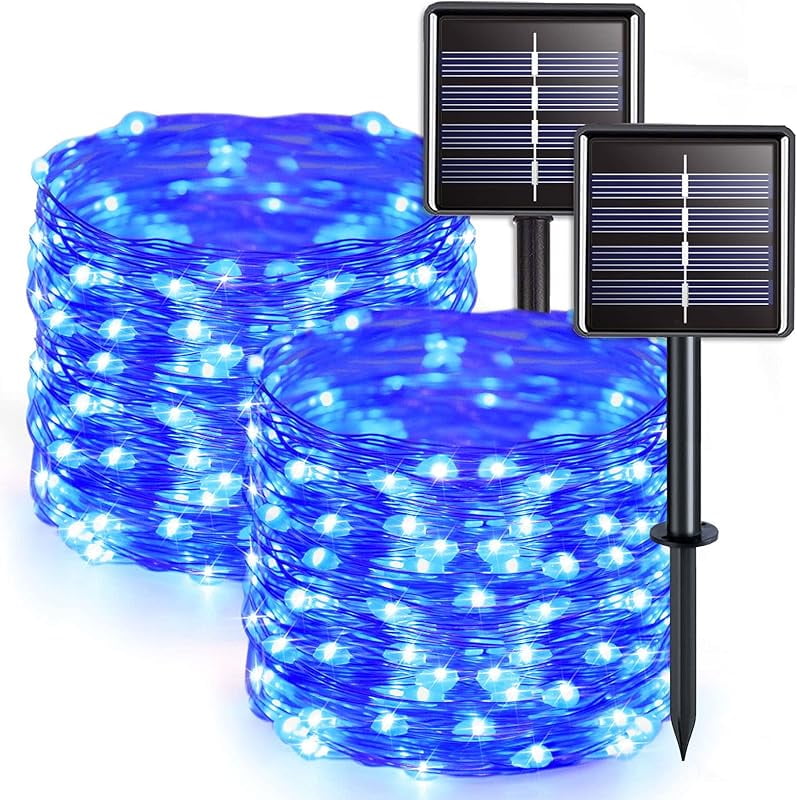 JMEXSUSS 2 Pack Solar String Lights Outdoor Waterproof, Each 33FT 100 ...