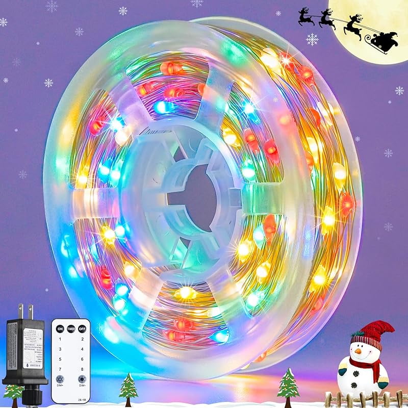 JMEXSUSS 200 LED 4th of July Fairy Lights, Red White and Blue Lights ...