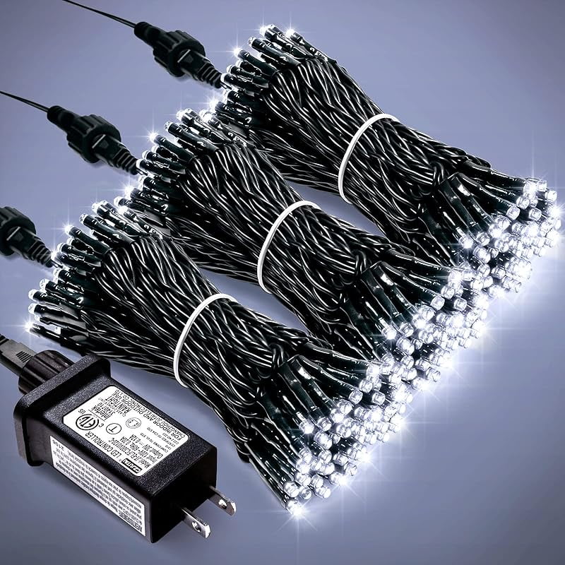 JMEXSUSS 200 LED 66ft Red White and Blue Lights Outdoor, Expandable ...