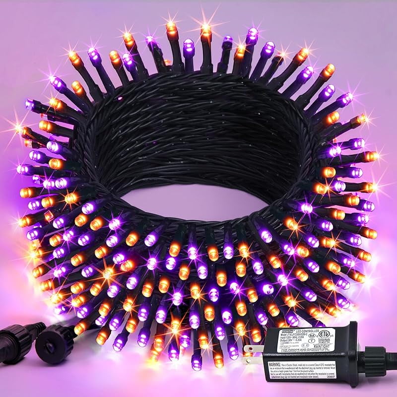 JMEXSUSS 200 LED 66ft Red White and Blue Lights Outdoor, Expandable ...