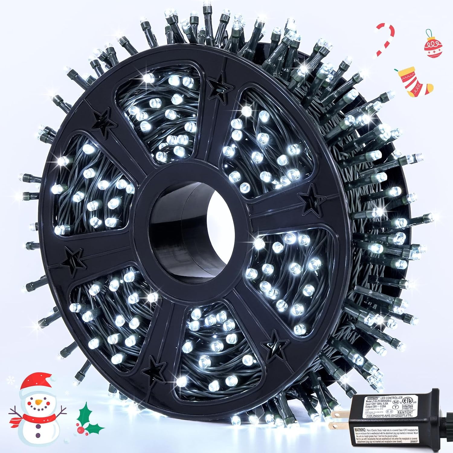 JMEXSUSS 500 LED Twinkle Strand Lights, 173ft 8 Modes, Waterproof for ...