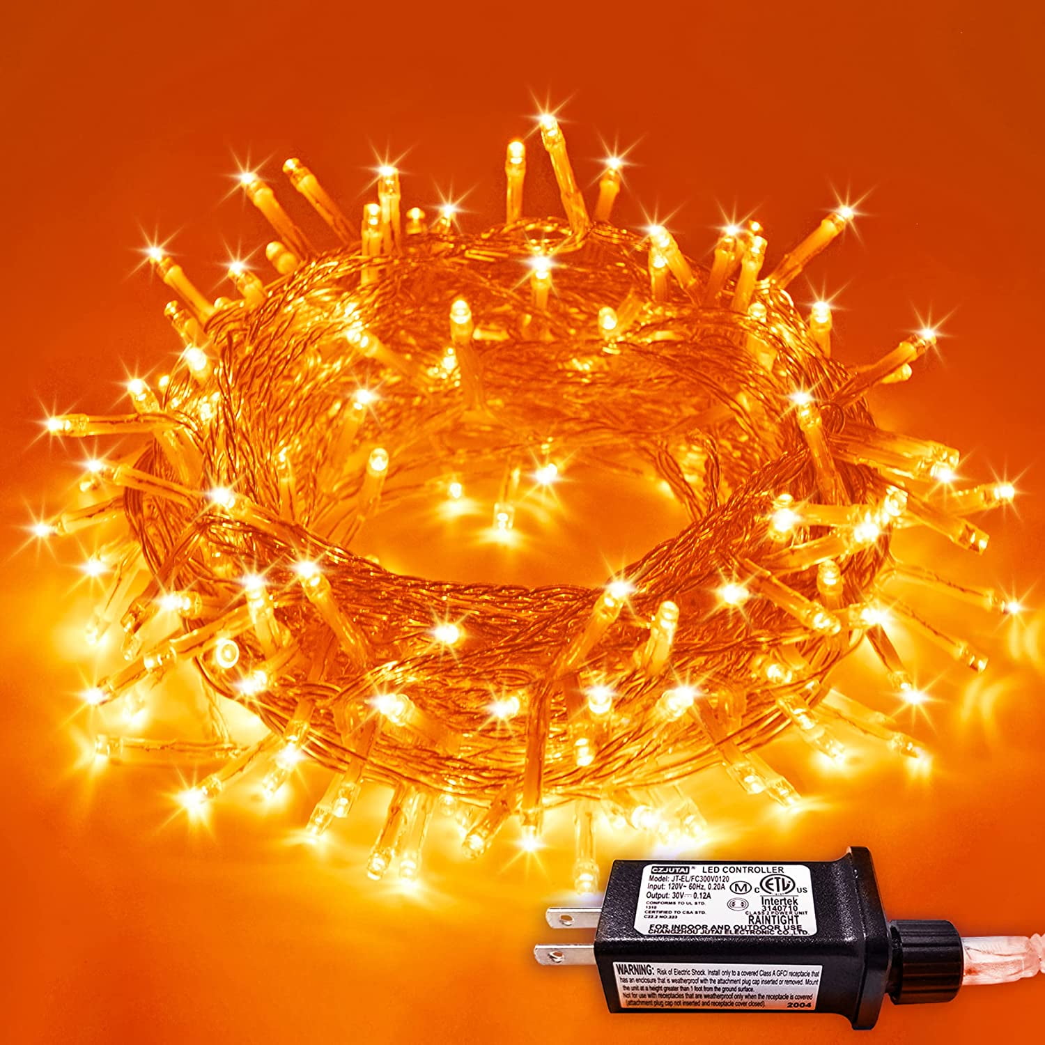 JMEXSUSS 66ft 200 LED Thanksgiving Lights Outdoor, Orange String Lights ...