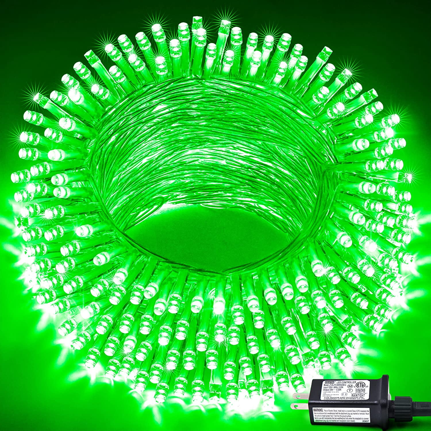 JMEXSUSS St Patrick's Day Green Lights, 33ft 100 LED Green Christmas ...