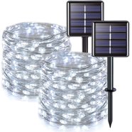 Mainstays Solar Power 200-Count Warm White Fairy LED Wire String Lights ...