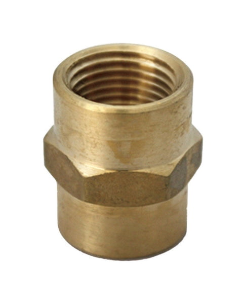 JMF 1/2 in. FPT x 1/8 in. Dia. FPT Yellow Brass Reducing Coupling (Pack ...