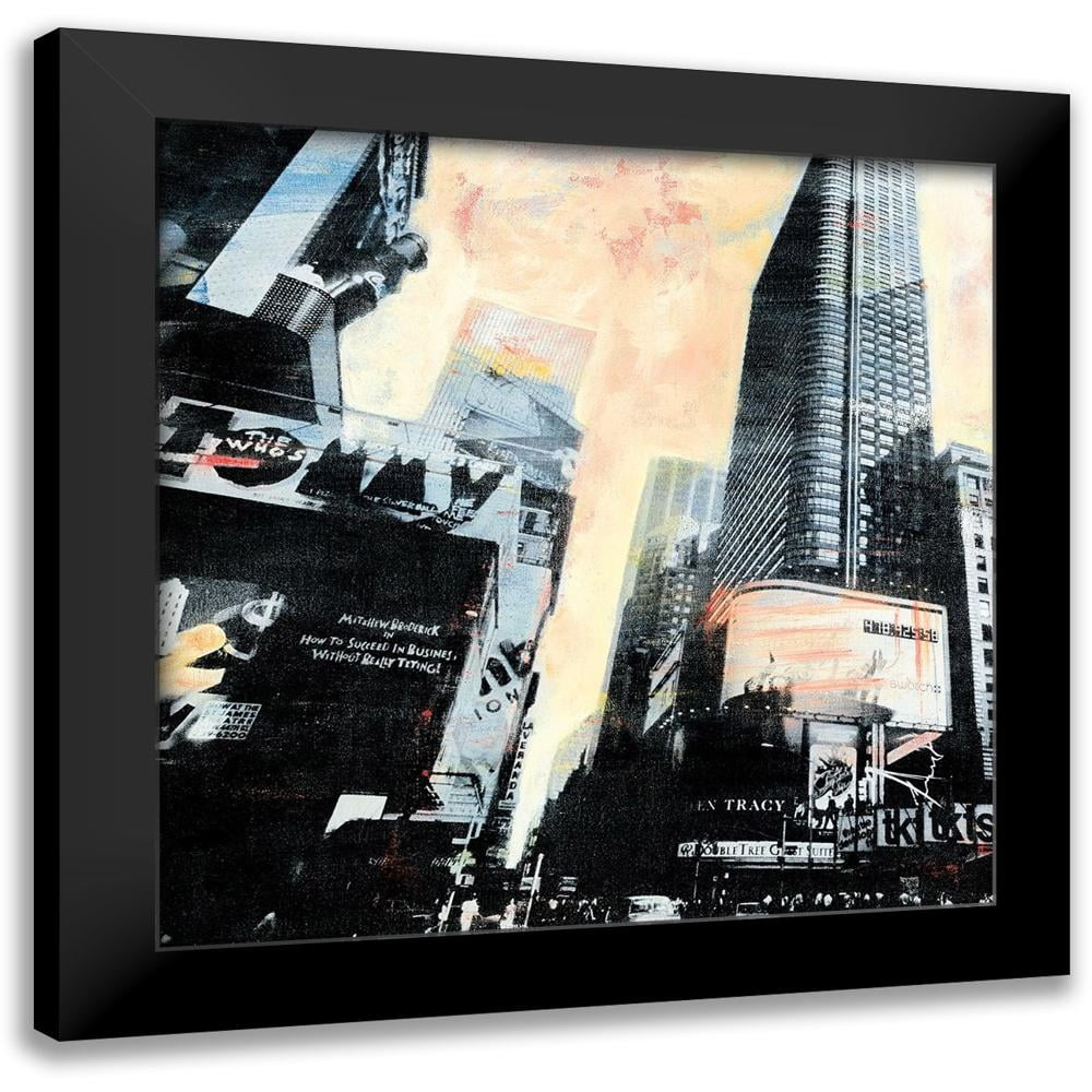 JMG 15x15 Black Modern Framed Museum Art Print Titled - Times Square ...