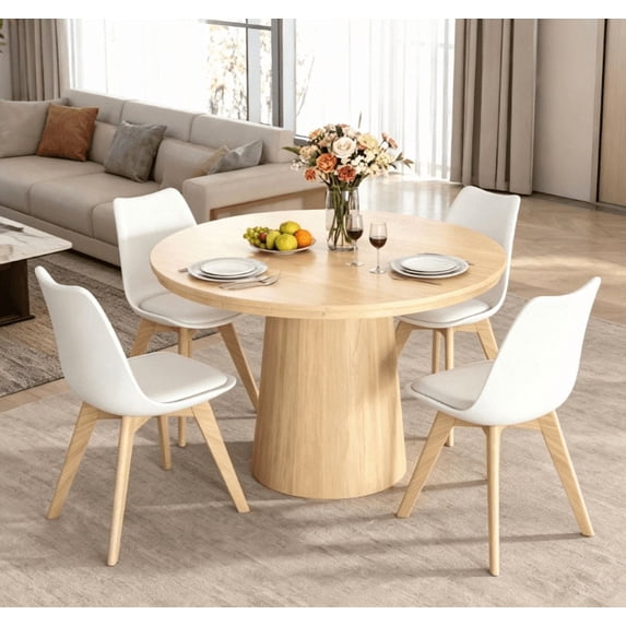 JMGJOY 4-Piece Mid Century Modern Dining Chair Set, PU Leather Seat ...