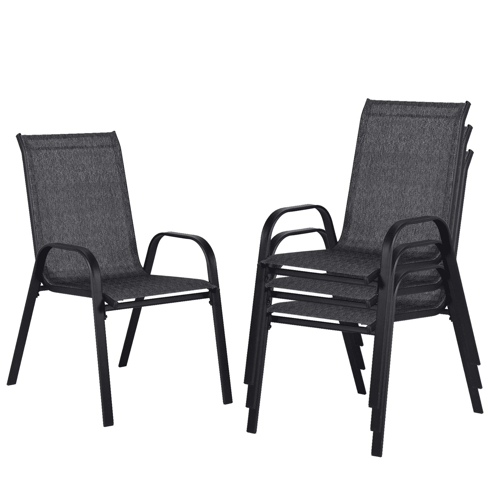 JMGJOY Stackable Patio Chairs Set of 4, Outdoor Dining Chairs, Outdoor ...