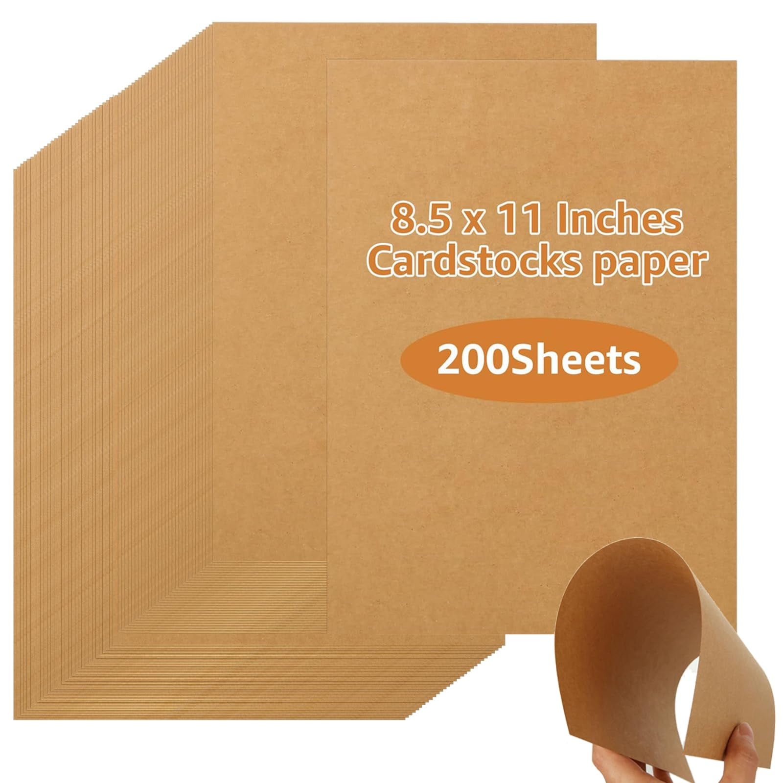 JMIATRY 200 Sheet Brown Cardstock 8.5 X 11 Inches Brown Cardstock Paper ...