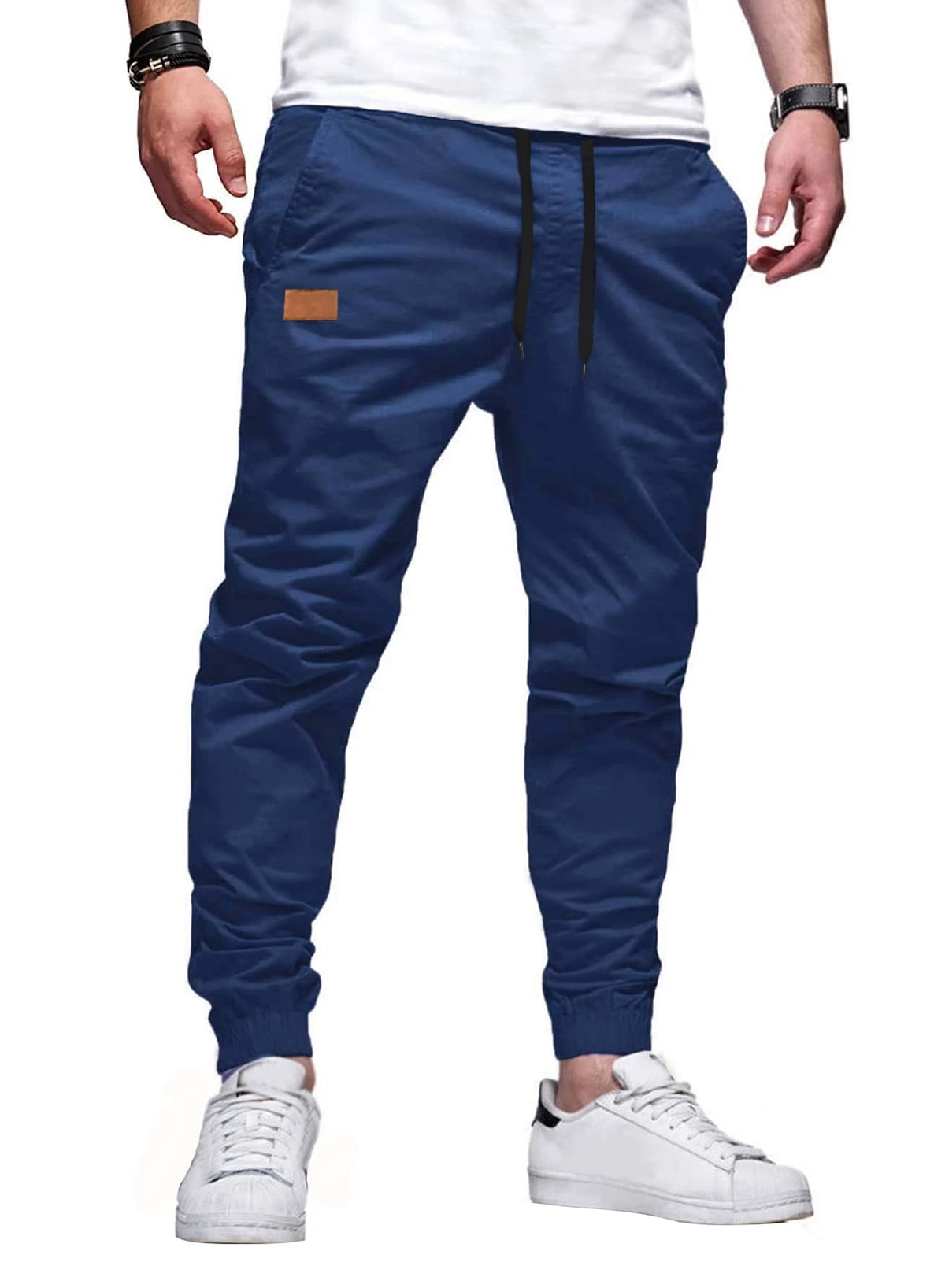 JMIERR Mens Casual Jogger Pants - Cotton Cargo Pants Hiking Workout ...