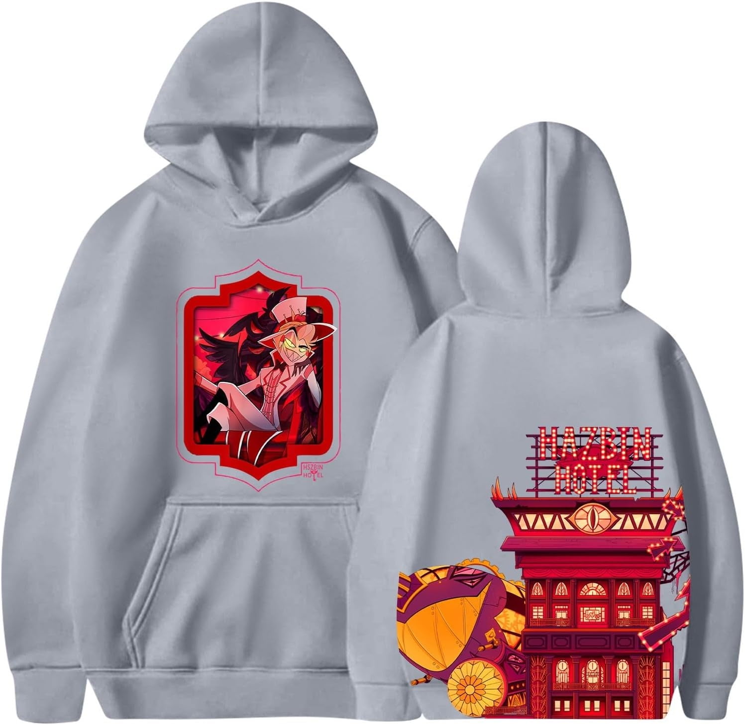 JMKEY Unisex Hazbin Hotel Merch Hoodie Sweatshirt Helluva Boss Print ...