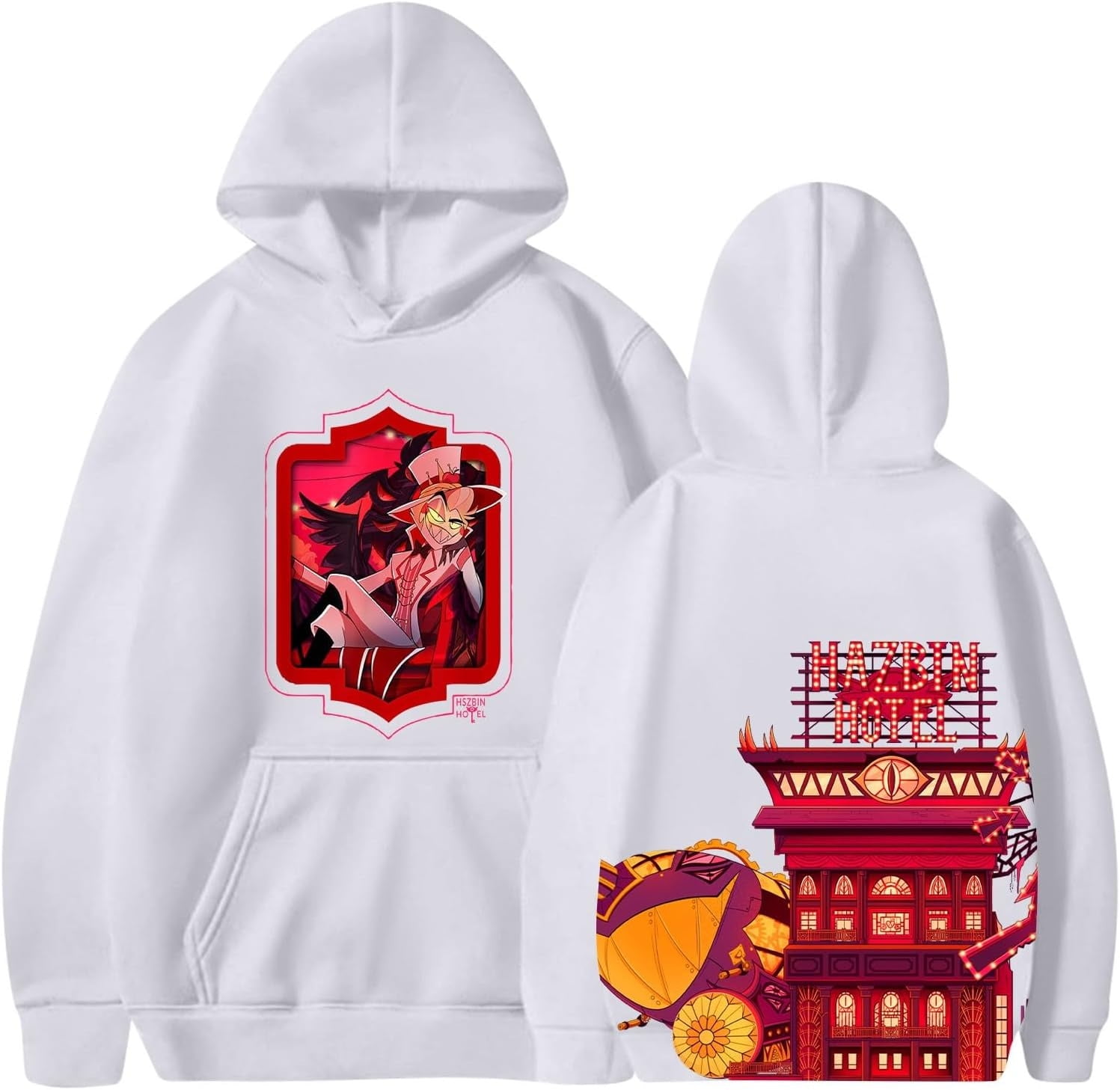 JMKEY Unisex Hazbin Hotel Merch Hoodie Sweatshirt Helluva Boss Print ...