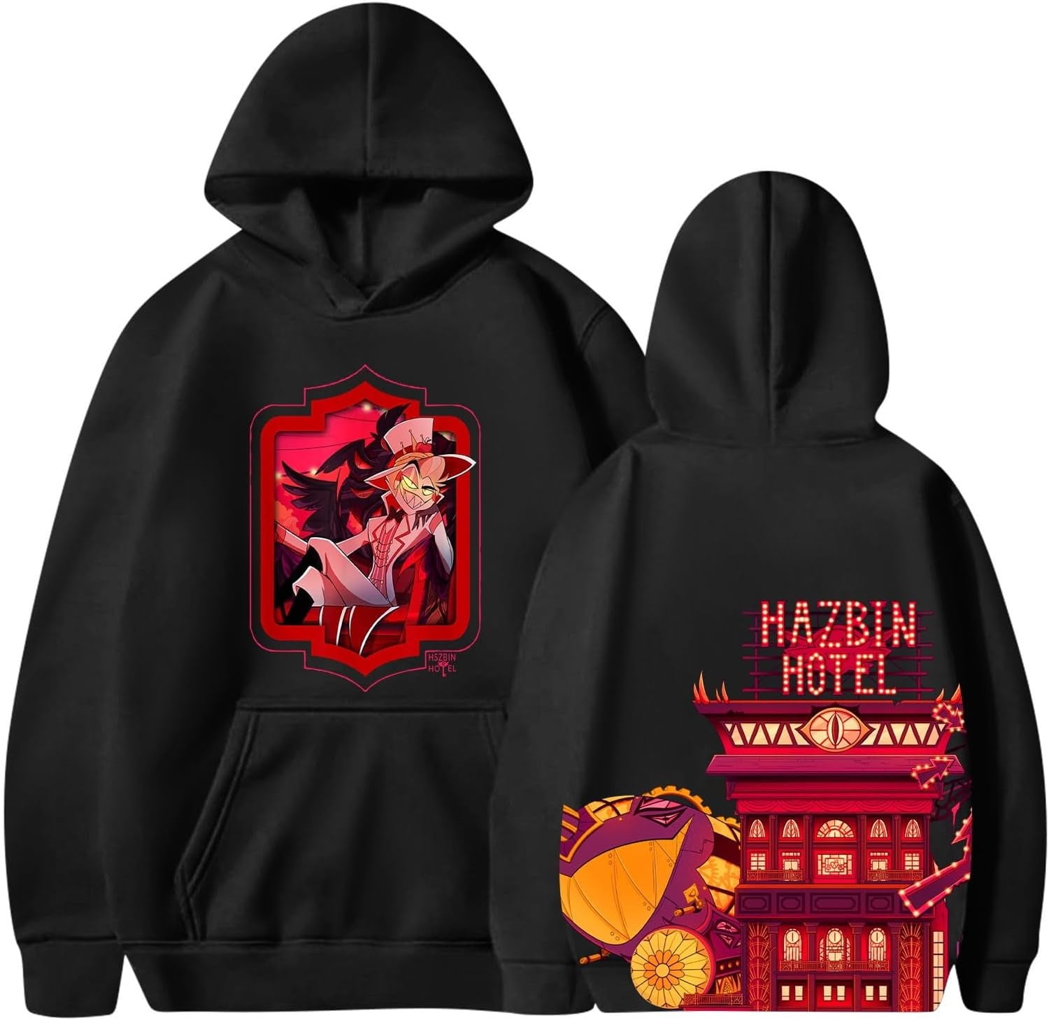 JMKEY Unisex Hazbin Hotel Merch Hoodie Sweatshirt Helluva Boss Print ...