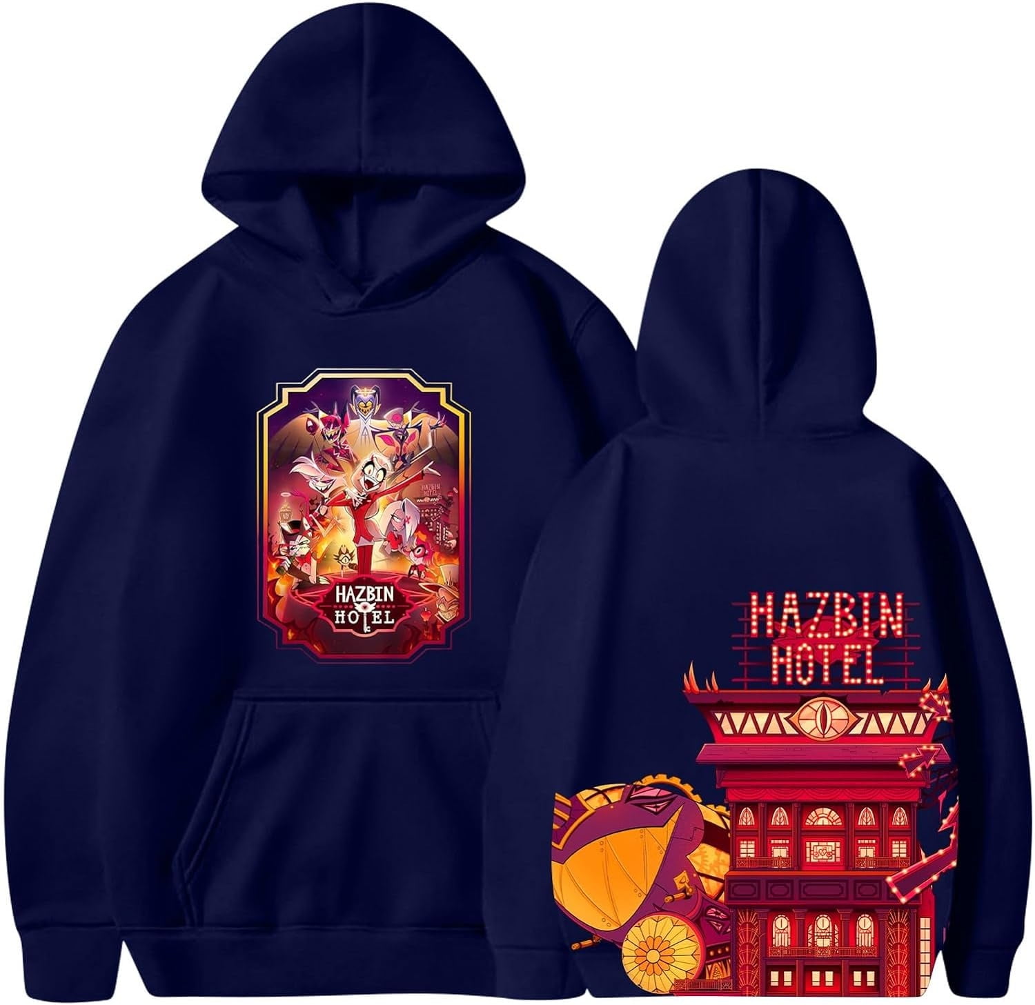 JMKEY Unisex Hazbin Hotel Merch Hoodie Sweatshirt Helluva Boss Print ...