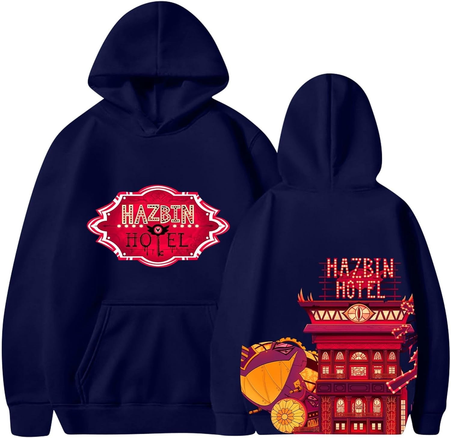 JMKEY Unisex Hazbin Hotel Merch Hoodie Sweatshirt Helluva Boss Print ...