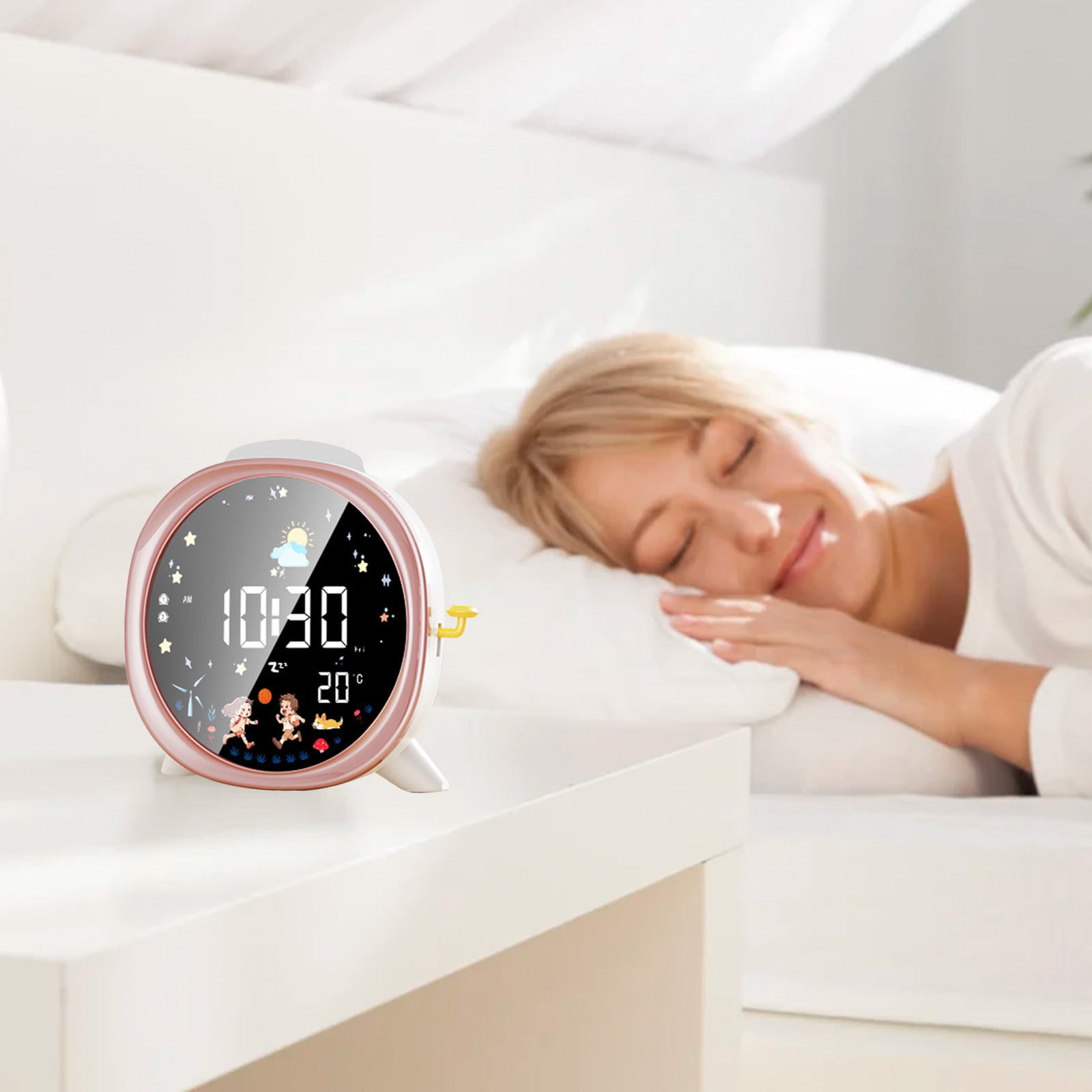 JMKQLZ Alarm Clock for Kids, OK to Wake Kids Alarm Clock, Three Speed ...